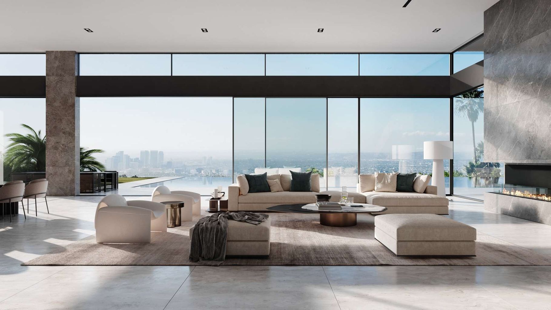 Interior visualization: penthouse in los angeles, render vision | homify