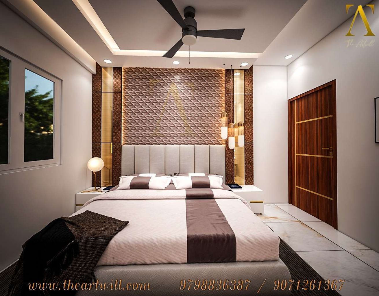 Customized bedroom design with tv unit | homify