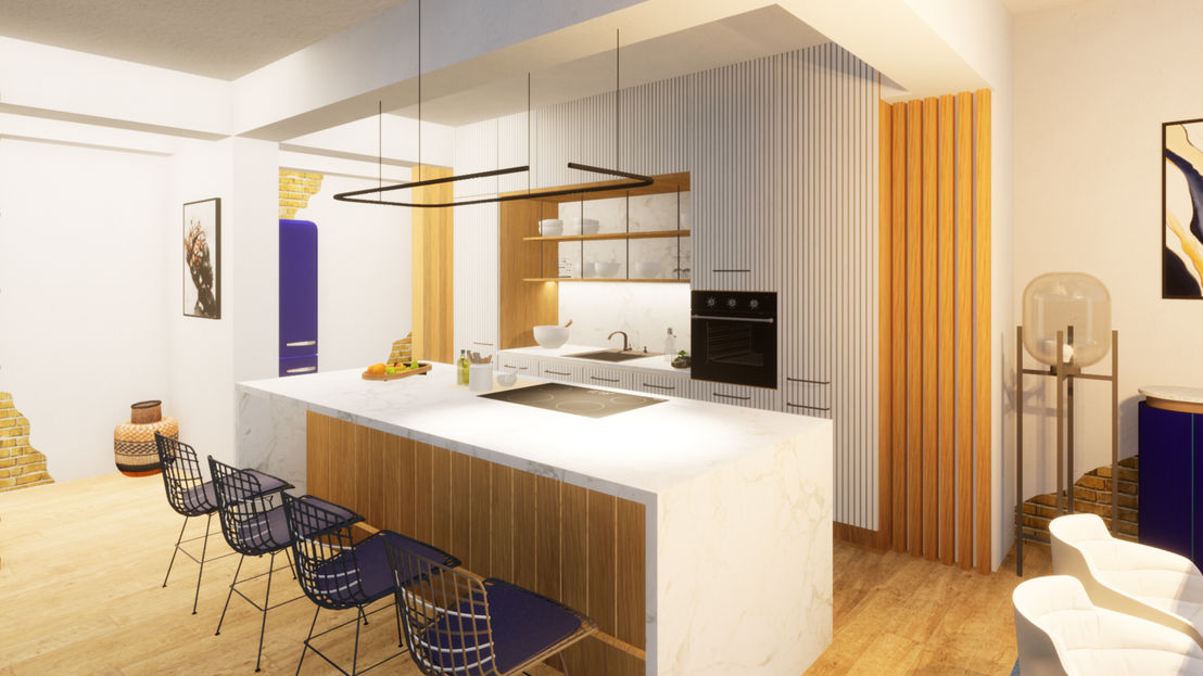 Projeto 3D para apartamento em Cave | homify