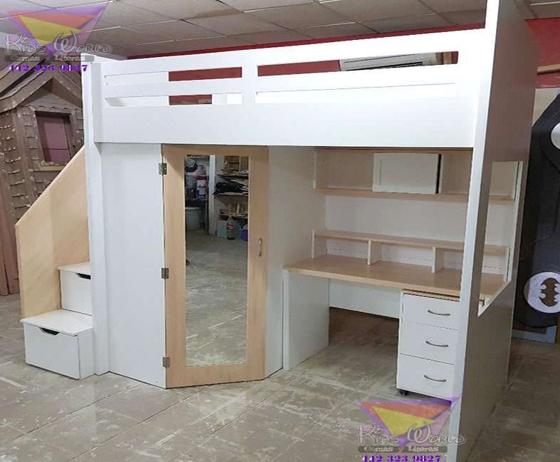 Espacio Tipo Loft Con Literas Cama Tipo Loft Con Escritorio, Litera