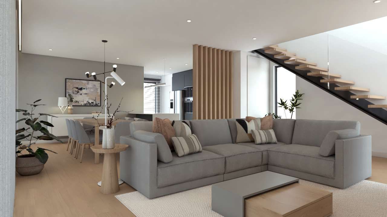 Cinza e Carvalho: A Harmonia que Define esta Moradia em Gondomar | homify